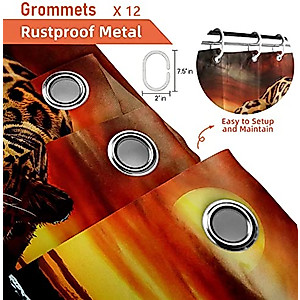 UFFAE 4 Pcs Leopard Cheetah Shower Curtain Set with Rugs, Toilet Lid Cover, Bath Mat,Waterproof African Animal Print Bathroom Decor Sets Accessories with 12 Hooks