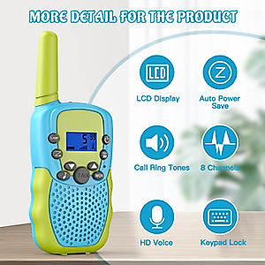 AIKTUPSY Walkie Talkies for Kids, Toys for 3-10 Year Old Boys Girls, Kids Walkie Talkies 3 Miles Range 22 Channels 2 Way Radio Toy with Flashlight Birthday Gifts for Girls Boys Ages 9-12