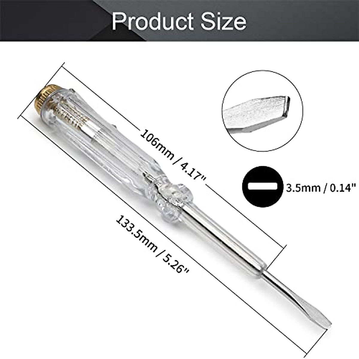 Fielect 3Pcs Tester Screwdriver, Voltage Detector Pen Light Circuit Tester Electric Test Pen Screwdriver AC/DC 100-500V