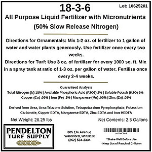 Pendelton Turf Supply 18-3-6 Liquid Fertilizer (50% SRN & Micronutrients) (2.5 Gallons)