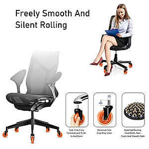 MALLLALA Office Chair Caster Wheels, 3" Heavy Duty Wheels for Office Chair Wheels Replacement for Hardwood,Tile,Carpet Floors,Smooth Rolling Chair Wheels Universal Fit for Office,Game Chairs