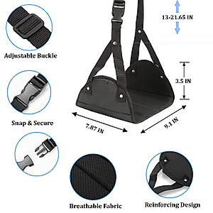 Airplane Foot Hammock (Travel Comfortably) - Foot Hammock Airplane - Portable Travel Airplane Foot Rest for Flight Bus Train Office Home - Reduce Swelling and Soreness