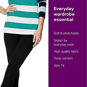 No nonsense womens Cotton Capri leggings pants, Black, Medium US