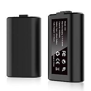 Rechargeable Battery Pack for X-box Series X|S/ One, 2 Pack 4440mWh 3.7V Battery Pack for X-box One/One S/One X/One Elite All X-box Controllers Supports Use While Charging (Includes 2 Batteries Only)