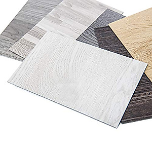 Art3d Peel and Stick Floor Tile Vinyl Wood Plank Samples Set of 6, Rigid Surface Hard Core Easy DIY Self-Adhesive Flooring