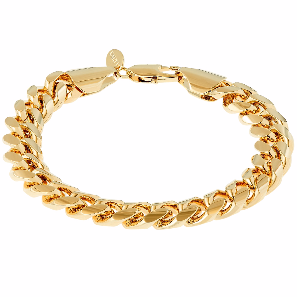 LIFETIME JEWELRY 11mm Miami Curb Cuban Link Chain Bracelet 24k Real Gold Plated (Gold, 9 inches)