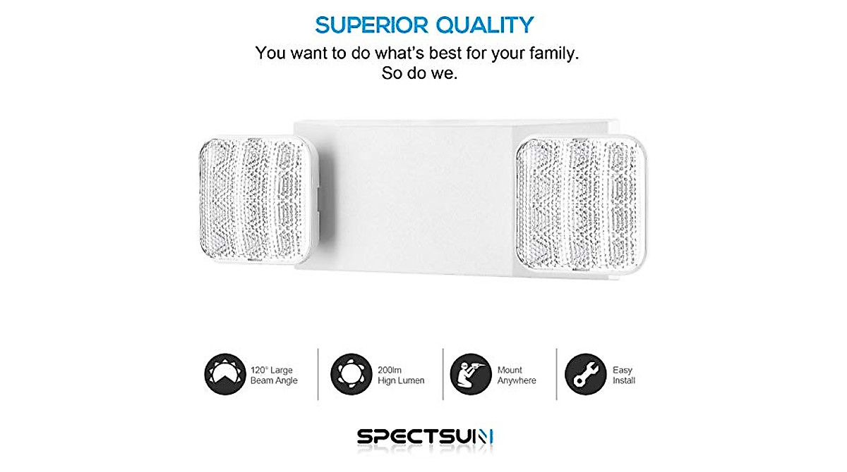 SPECTSUN 12 Pack LED Emergency Light with Battery Backup