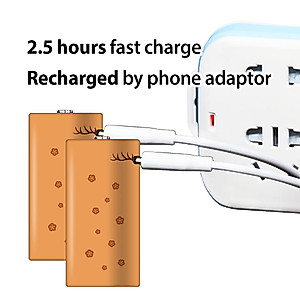 PULOMI New USB C Lithium ion Rechargeable Battery, High Capacity 1.5V 5000mWh Rechargeable C Battery, 2.5 H Fast Charge, 1200 Cycle with Type C Cable, Constant Output,2-Pack