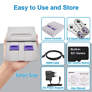 Handheld Game Console, Built-in 821 Games, HDMI HD Output, Children Gift/Birthday Gift/ Happy Child Memories, Childhood Classic Retro Game Console