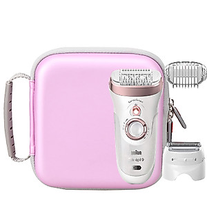 FBLFOBELI EVA Hard Storage Carry Case Compatible with Braun Silk-épil 9 9-890/Silk-épil 9 9-720/Silk-épil 9 9-880 Epilator Facial Hair Removal (Pink)