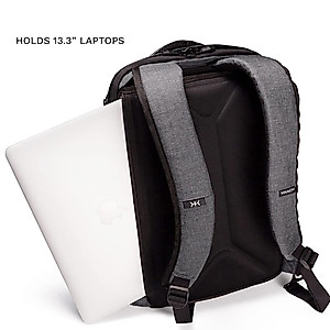 Knack Series 1 Laptop Backpack Fits up to 13 Inch - Knack Bags Carry-On Backpack, TSA Approved, Expandable Travel Backpacks (Savile Gray, Small)