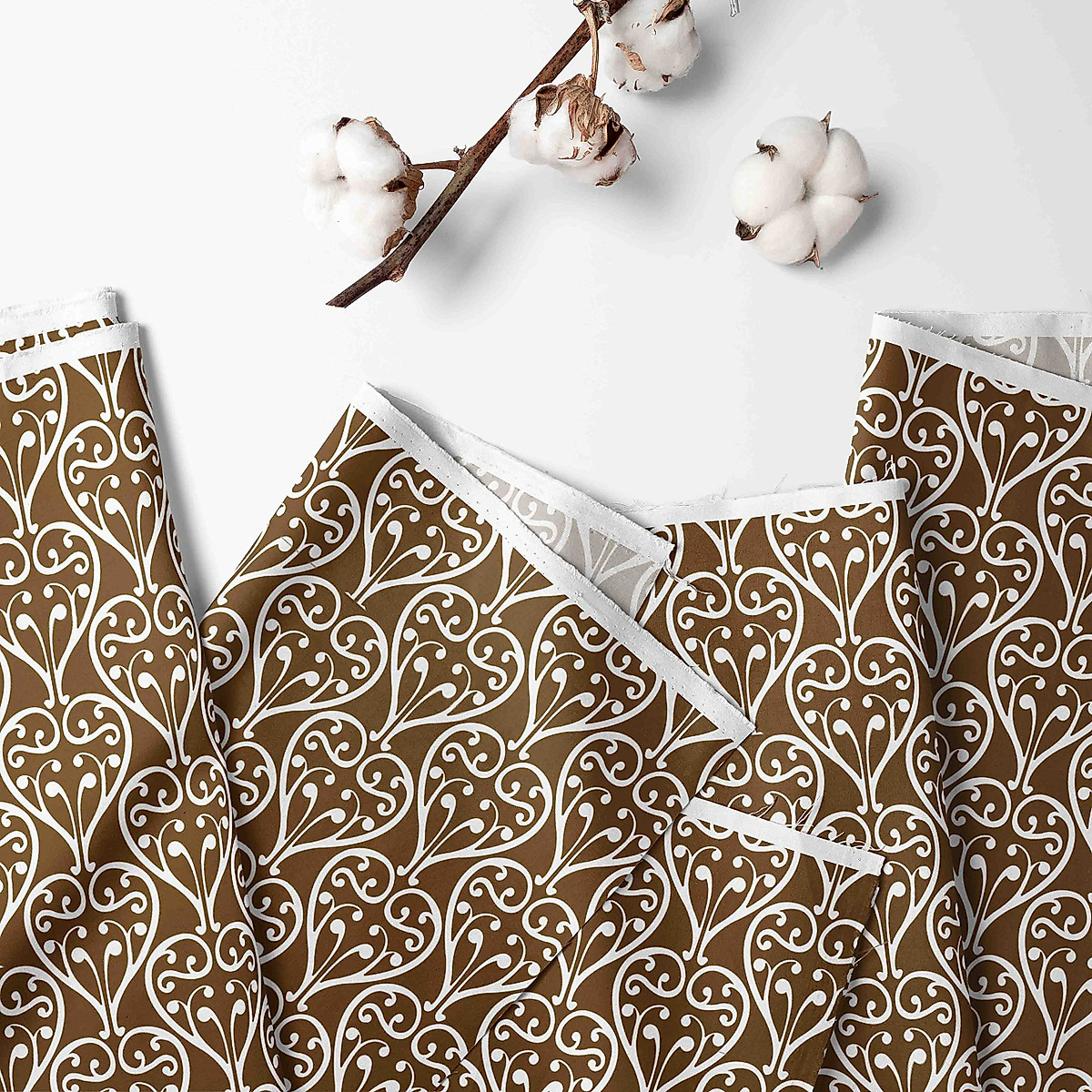 Bacati - Damask Brown/White Crib Fitted Sheet