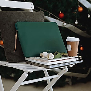 Comfyable Slim Protective Laptop Sleeve 13-13.3 Inch Compatible with 13 Inch MacBook Pro & MacBook Air, PU Leather Bag Waterproof Cover Notebook Computer Case for Mac, Green