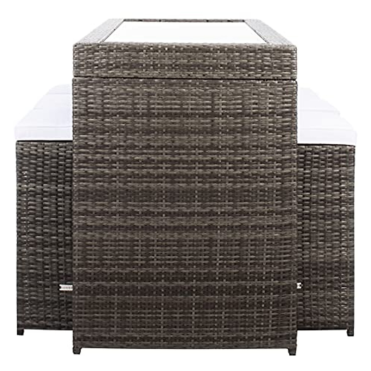 SAFAVIEH Outdoor Collection Horus Grey Brown/White Cushion 7-Piece Dining Set PAT7502C