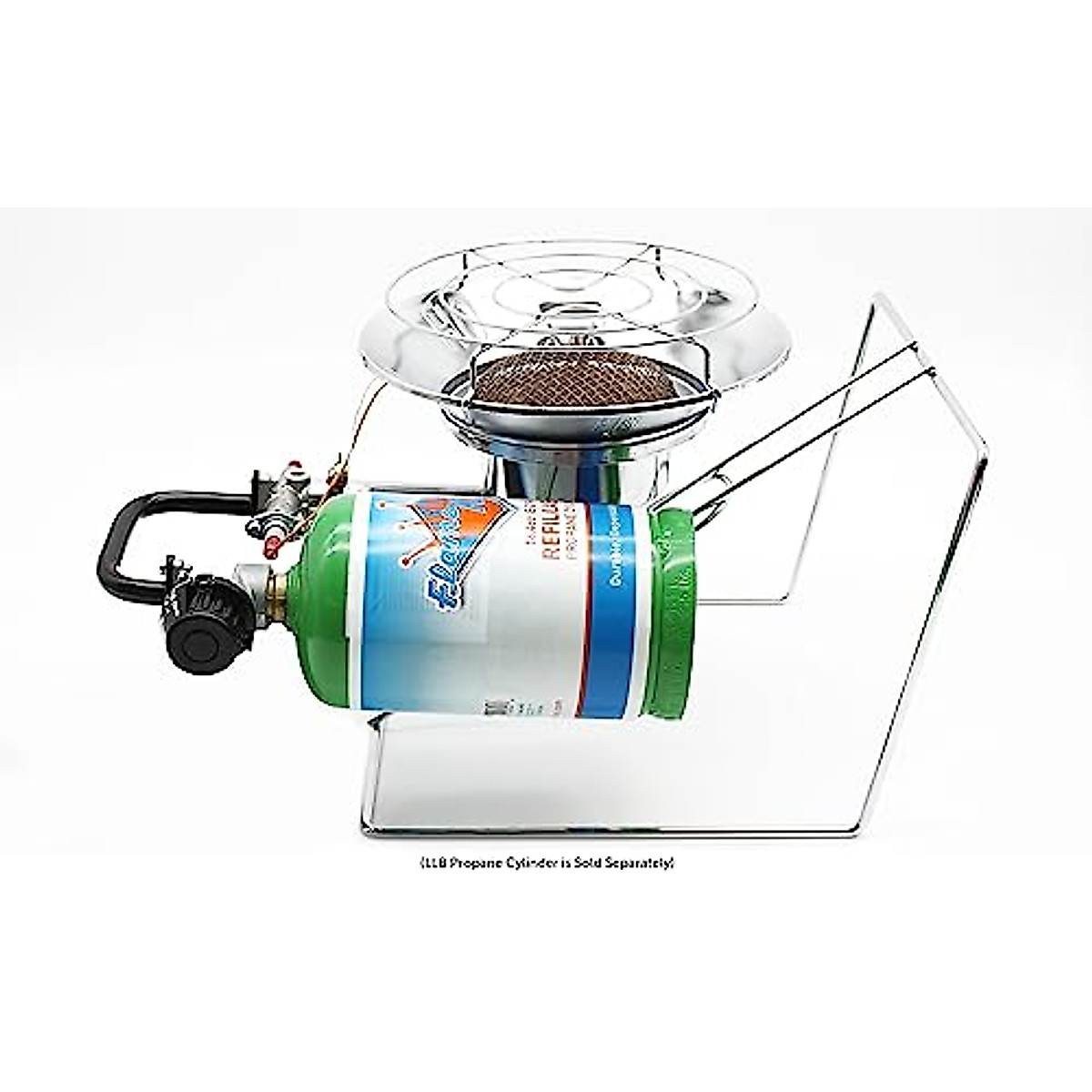 Flame King FK-AD010CGA Multi-Use Portable Propane Heater/Cooker 15,000 BTU for Camping, Ice Fishing, and Backpacking Trips, Silver