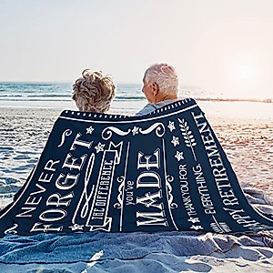 Wisegem Retirement Gifts for Men - Retirement Gifts for Women -Retirement Gift Blanket 60"x 50" - Farewell Gifts for Coworker Boss - Gifts for Coworkers Men - Happy Retirement Throw Blankets