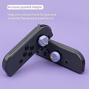 GeekShare Thumb Grip Caps Compatible with Nintendo Switch/OLED/Switch Lite,Soft Silicone Joystick Rocker Cover,4PCS (Purple)