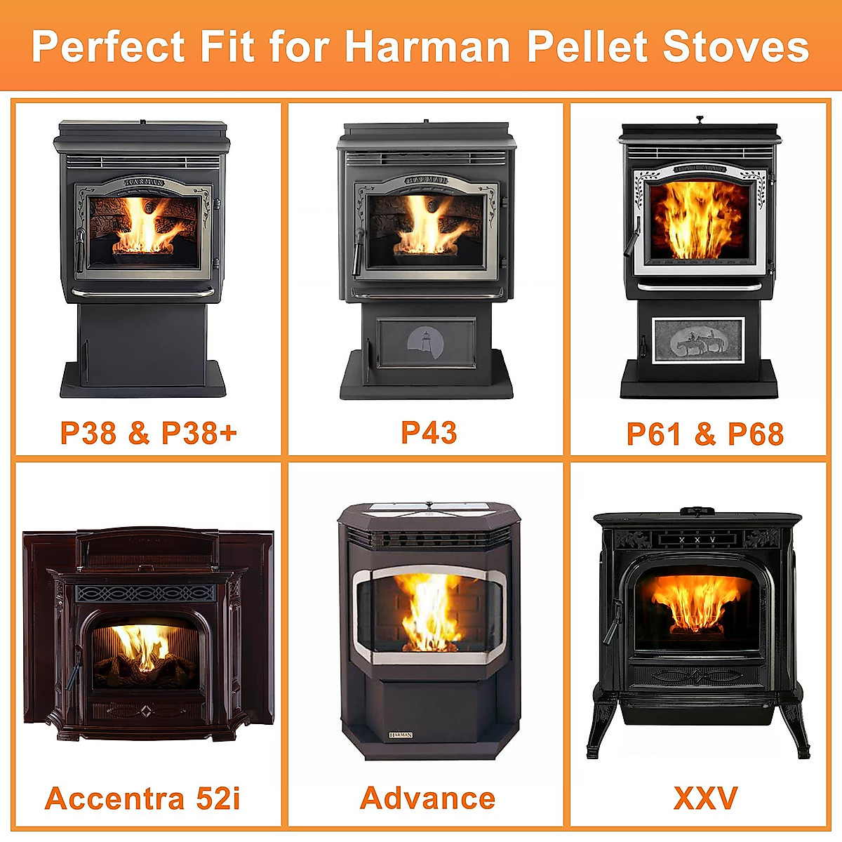 Criditpid 3-21-08639 Combustion Blower and 3-20-502221 Double Paddle Fan Blade for Harman P68, XXV, P43, P61, P38 Pellet Stoves