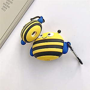 Silicone Case for Airpods Pro, Cute Cow Bees Protective Soft Rubber Cover Skin with Keychain for Kids Teens Girls Boys (Bee Case)