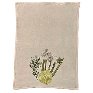Unbleached Cotton Ecofriendly Flour Sack Kitchen Towels Set of 3 Premium Quality, Highly Absorbent, Vegetable Print