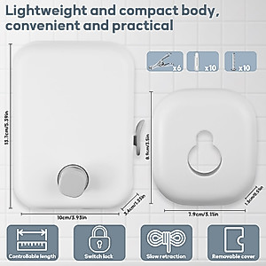 Retractable Clothesline Indoor, Clothes Line Outdoors, Heavy Duty Clothes Drying Line with Clip, Wall Mounted Line Outdoors Set Steel Wire Rope, Lock to Hanging Clothes