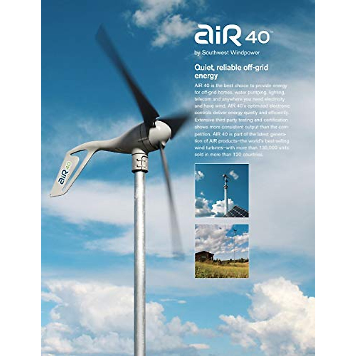 Primus Wind Power 1-AR40-10-12 Air 40 Wind Turbine 12V