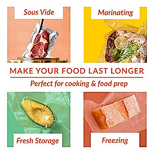 Nutri-Lock Vacuum Sealer Bags, Set of 2 11"x50' BPA-Free Rolls, Vac Seal for Sous Vide & Meal Prep, Commercial Grade Food Vac Bags