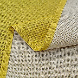 Curtain Valances for Windows Burlap Linen Window Curtains for Kitchen Living Dining Room 58 x 15 inch 1 Valance Yellow