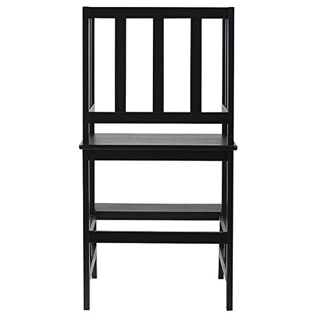 SUNYAO Kids Kitchen Step Stool with Safety Rail - Bamboo Step Stool for Toddlers Age 18 Months and Older, Black Color