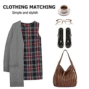 myfriday Vintage Shoulder Hobo Bags for Women Vegan Leather Lightweight Top-Handle Satchel Purse and Handbags with Tassel