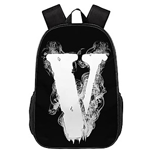 COZON Big V Letter Backpack 17 Inch 3D Printed Aesthetic Casual Travel Bags Breathable Portable Lightweight Large Capacity Daypack Unisex