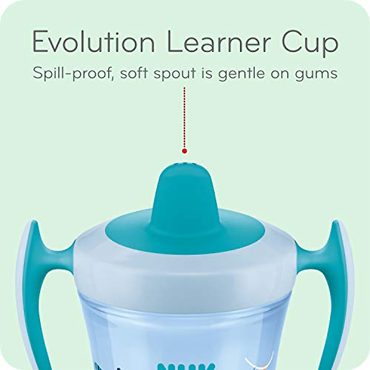 NUK Evolution Soft Spout Learner Cup, 2 Count (Pack of 1)