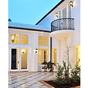 Dusk to Dawn LED Lights Bulb,Photocell Sensor Bulb, Auto Turn On/Off, ST58 ST19 60W Edison Replacement, E26 8W 800lm,Warm White 2700K for outdoor wall light fixture Garden Garage Porch Pack of 2