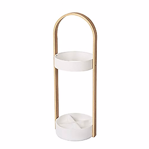 Umbra Space Saving Bellwood Umbrella Stand, White/Natural