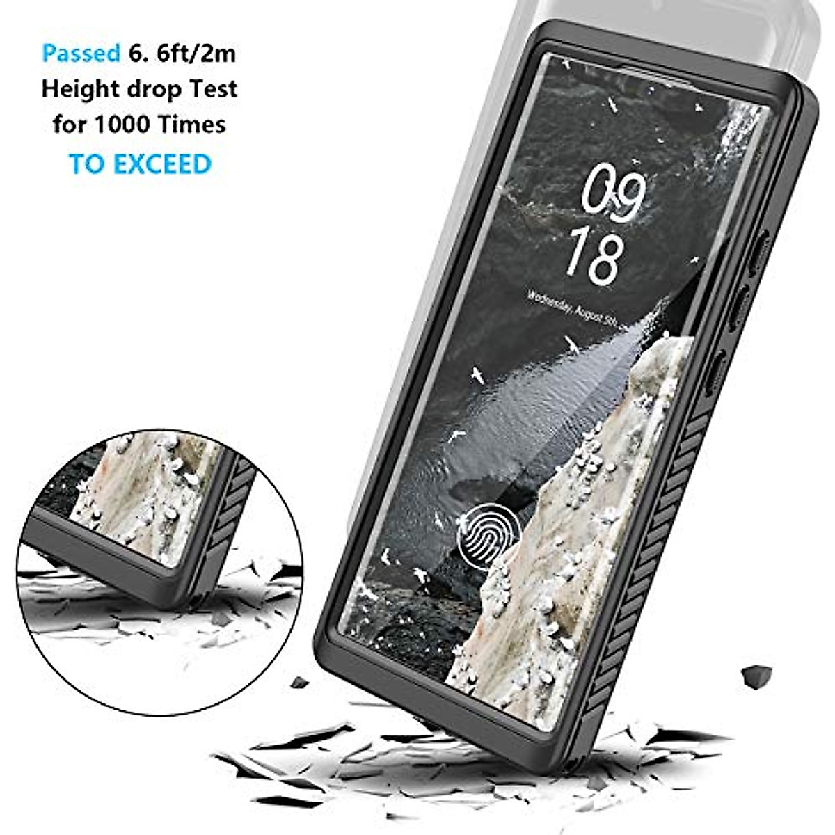 ANTSHARE for Samsung Galaxy S20 Ultra Case Waterproof, Built in Screen Protector 360° Full Body Heavy Duty Protective Shockproof IP68 Underwater Case for Samsung Galaxy S20 Ultra 6.9inch Black/Clear