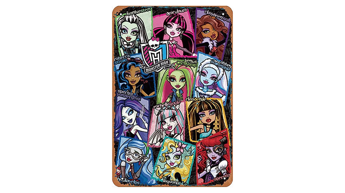 Monster High Retro Tin Sign 8x12 Wall Art Decor Durable & Vibrant