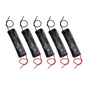 PNGKNYOCN 18650 Battery Clip 1 Slots 3.7V Plastic 18650 Battery Storage Box Case with Black and Red Wire Leads YOUCHENG for 18650 Battery with Connect Lead(5-Pack)