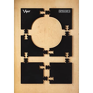 Viper Defender III Backboard & Sisal/Bristle Steel Tip Dartboard Bundle: Elite Set (Razorback Dartboard,Defender III Backboard, Edge Throw Line, 21pc Jar of Darts),black/yellow