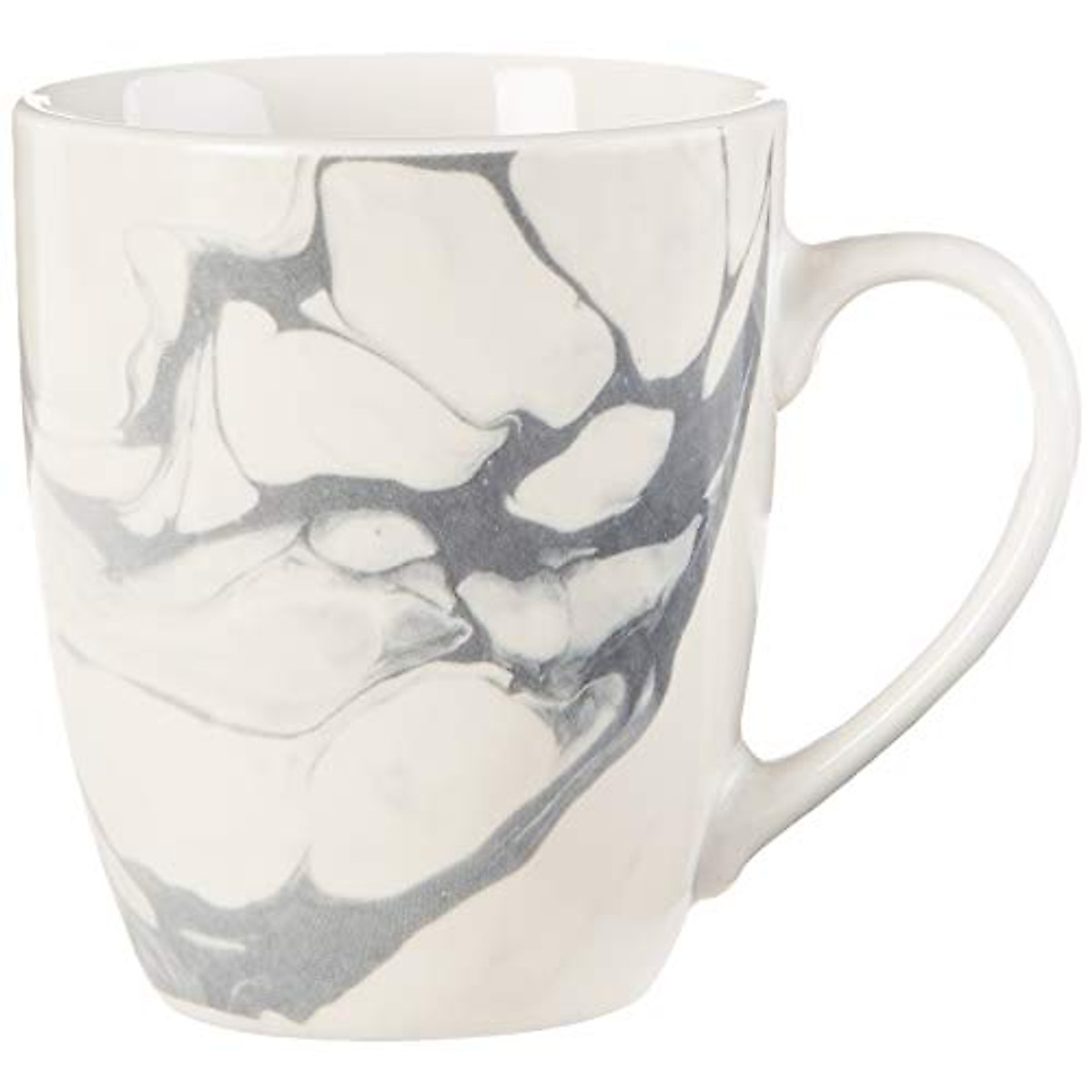 American Atelier Round Dinnerware Sets | White & Gray Kitchen Plates, Bowls, and Mugs | 16 Piece Stoneware Marble Collection 10.5 x 10.5 | Dishwasher & Microwave Safe | Service for 4