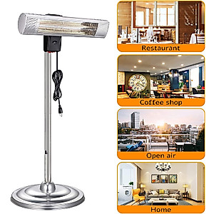 Antarctic Star Infrared Patio Heater, Freestanding Indoor/Outdoor Garden Heater, Adjustable Height & Angle,Remote Control IP65 Rated,Quiet Operation,Energy saving,Quick Heating in 3s, 1500W with ETL