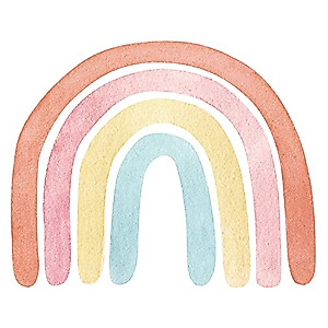 Watercolor Rainbow Wall Decal, Large Size Boho Rainbow Wall Stickers 28 x 22.5 Inch for Girls Bedroom Boys Kids Living Room Nursey Playroom