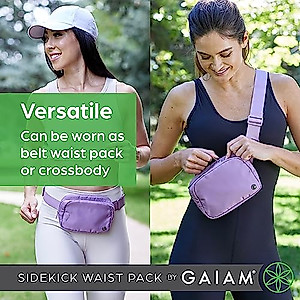 Gaiam Sidekick Waist Pack - Storage Belt Bag for Women And Men - Adjustable Belt With Lightweight Pouch For The Gym & Studio, Dovetail