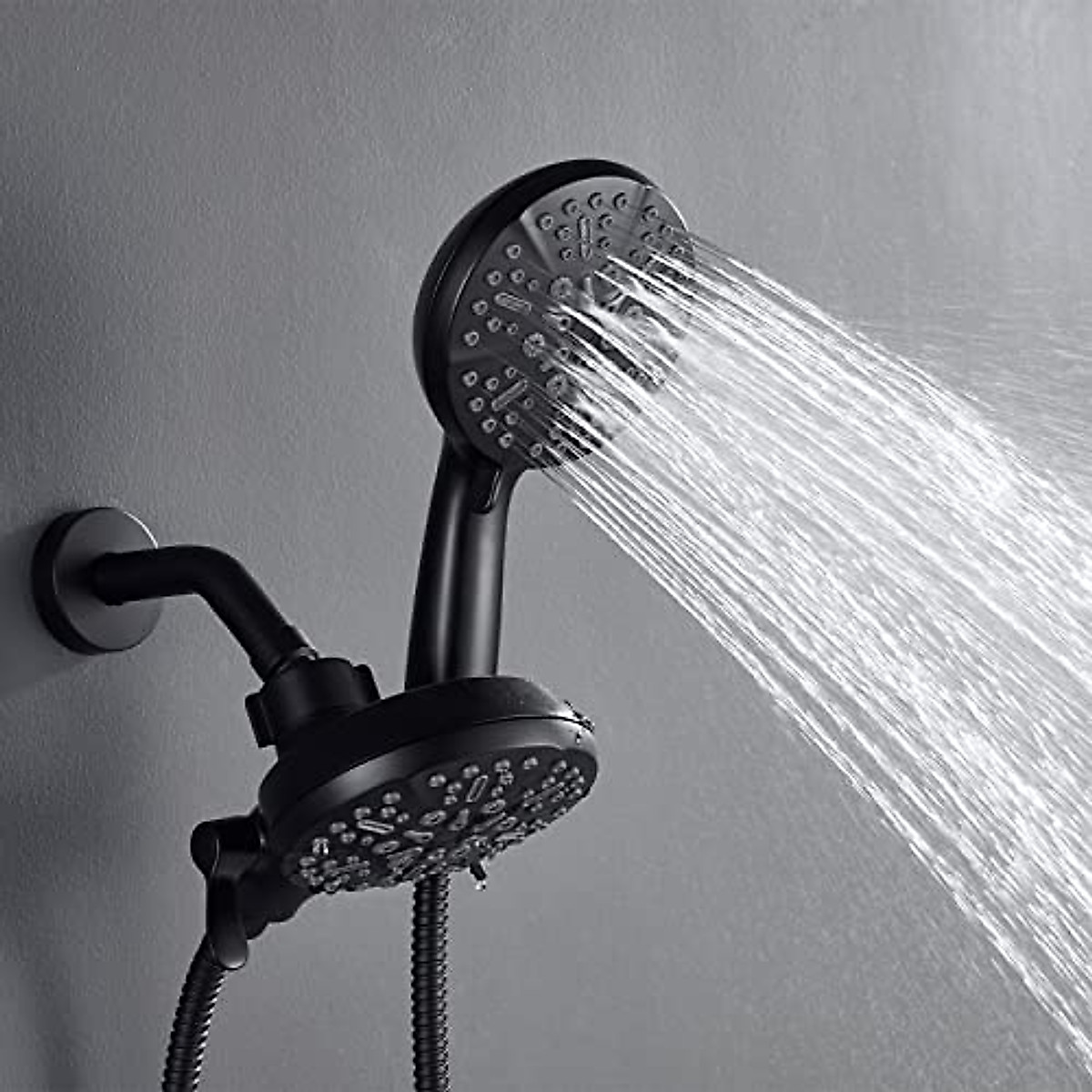 BONADE Black Shower Head, Black Handheld Shower with Shower Head the Perfect Combination Possession 7x7=49 Combinations of Functions to Take you to Enjoy a Luxurious Bath, Matte Black