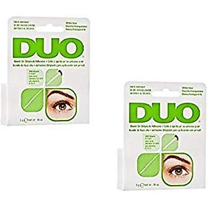 DUO Brush-On Lash Adhesive with Vitamins A, C & E, Clear, 0.18 oz - 2 Pack (6 Pinkleaf Greeting Cards Included)
