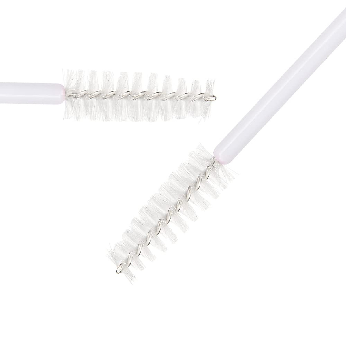 300 Pack Eyelash Mascara Wands Disposable Lash Brushes for Extensions Makeup Brush Applicators Tool Kit, White/White
