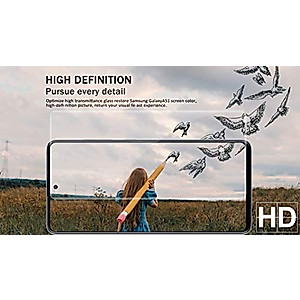 Galaxy A51 HD Clear Tempered Glass Screen Protector + Camera Lens Protectors by YEYEBF, [2+2 Pack] [in-Display Fingerprint][9H Hardness][Bubble-Free] Screen Protector Glass for Samsung Galaxy A51