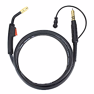 150 Amp MIG Gun Torch Replacement for Miller - 12 Feet Cable - Two-Pin Signal Connector