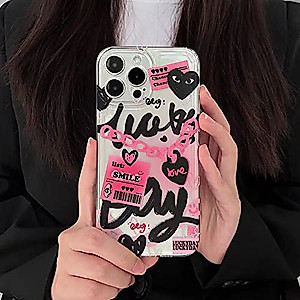 LOLAGIGI for iPhone 14 Pro Max Case Cute Collage Heart Kawaii Funny Girly Y2K Print Aesthetic Design for Women Girls Boys Soft TPU Case Cover for iPhone 14 Pro Max 6.7", White