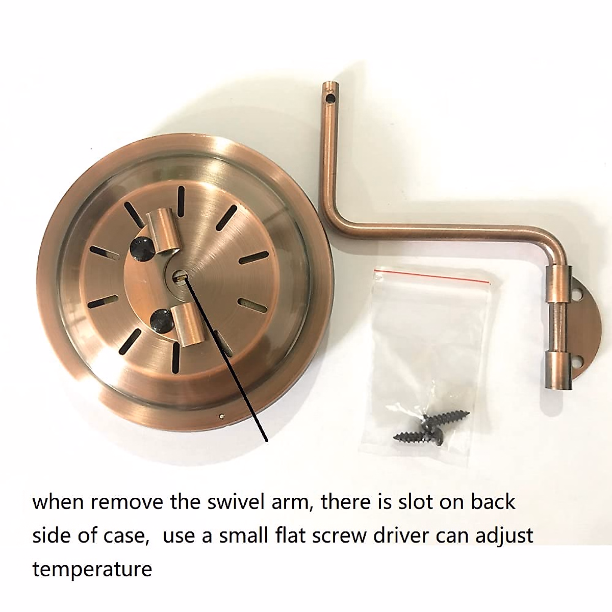 MEASURETOOL Brass Swivel Thermometer/Hygrometer, Weather thermometers Outdoor Thermometer/Analog Thermometer with Humidity (4inch)