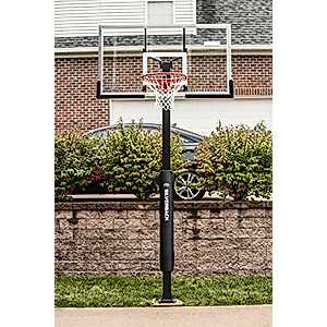 Silverback 60" In-Ground Basketball System with Adjustable-Height Tempered Glass Backboard and Pro-Style Breakaway Rim